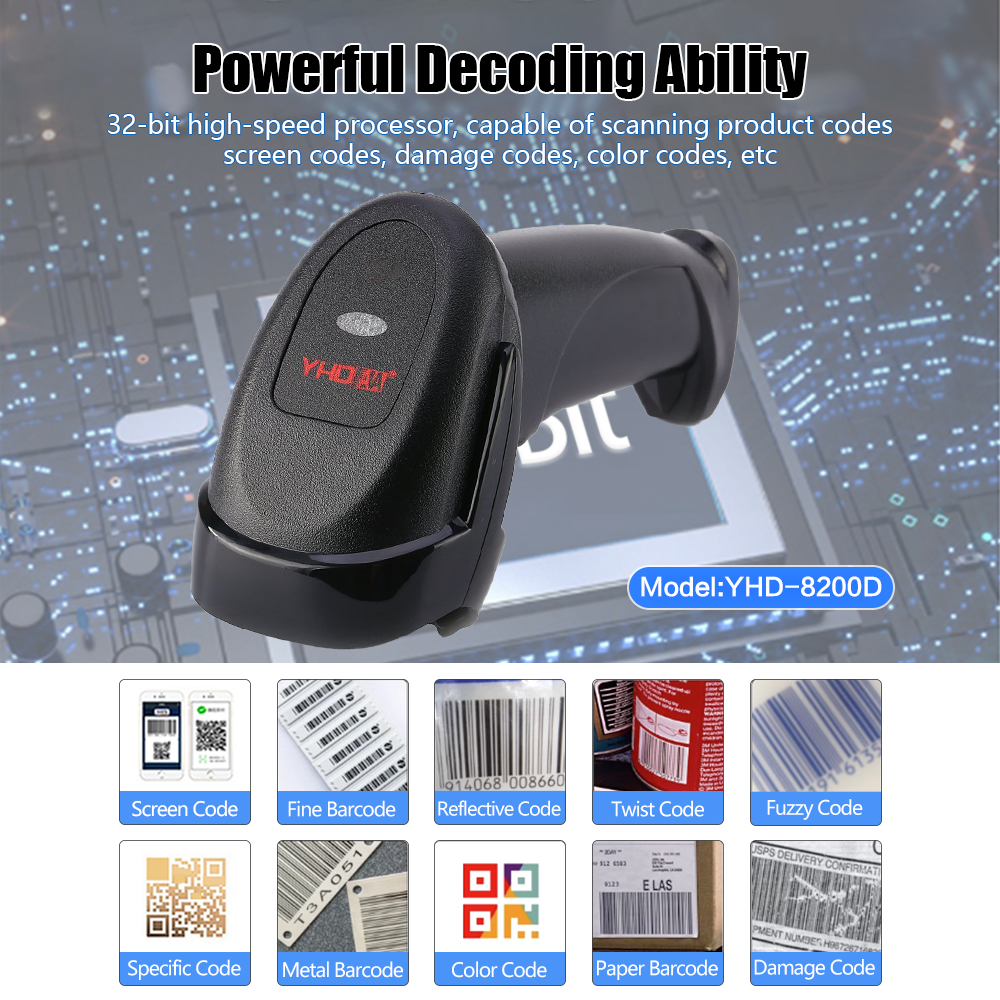 YHDAA YHD-8200D 2D Wired Handheld Barcode Scanner – الأفندي وصباهي