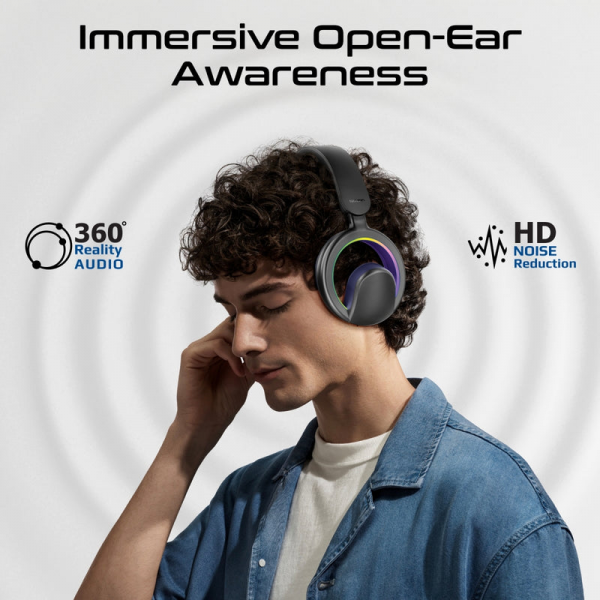 Promate Novon High-Fidelity Open Ear Wireless Over-Ear Headphones ...